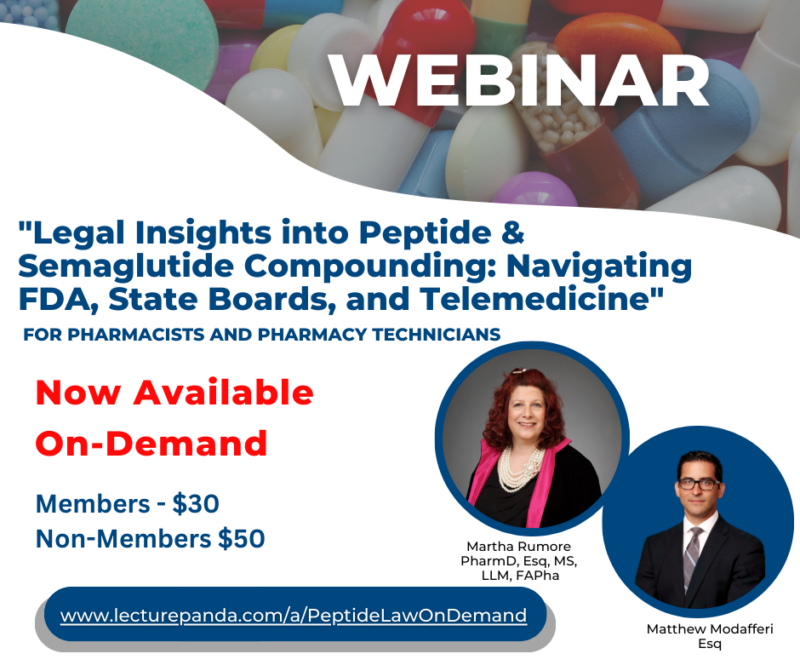 ACA WEBINAR: Legal Insights into Peptide & Semaglutide Compounding ...